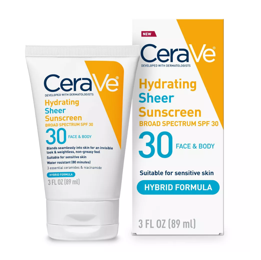 CeraVe Hydrating Sheer Face and Body Sunscreen SPF 30 89 ml – mizuk beauty